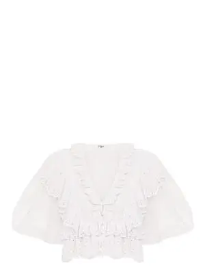 Chloé CHLOE Cropped Ruffle Top Multicolor