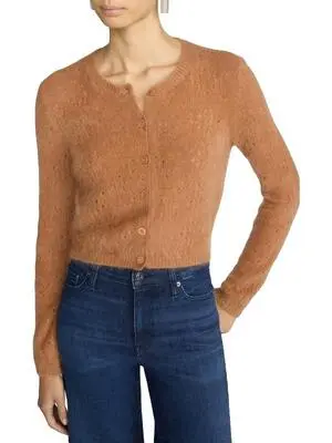 FRAME Cashmere Airy Teddy Cardigan - Camel