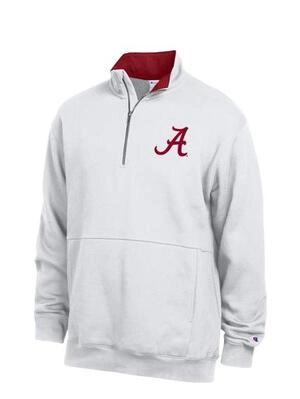 Champion Alabama Crimson Tide Quarter-zip Fleece Pullover - White