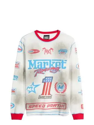 MARKET Racing Graphic Thermal Long Sleeve Shirt - White