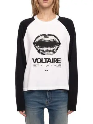 Zadig&Voltaire Lips Graphic Raglan Sleeve T-shirt - White