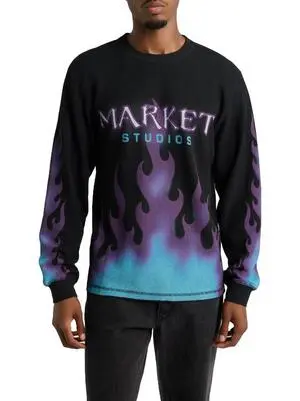 MARKET Through The Flames Thermal T-shirt - Black