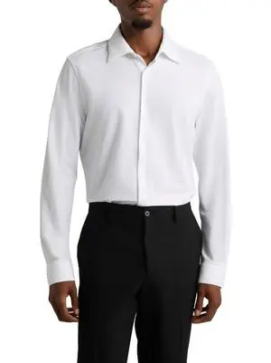 OPEN EDIT Slim Fit Solid Dress Shirt - White