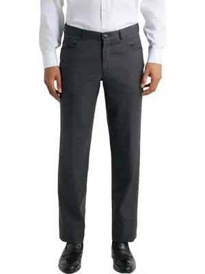 JACK VICTOR Melange Stretch Wool Pants - Grey