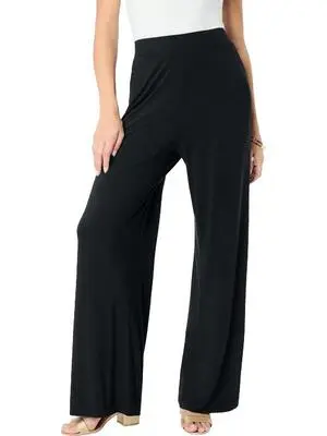 Roaman's Ultra Drape Pull-on Pants - Black