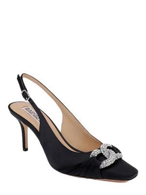 Badgley Mischka Ripley Slingback Pumps - Blacksatin
