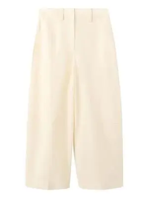 Mango Linen & Cotton Balloon Pants - Ecru