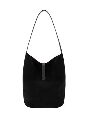 Vince Eris Large Suede Bucket Bag - Black