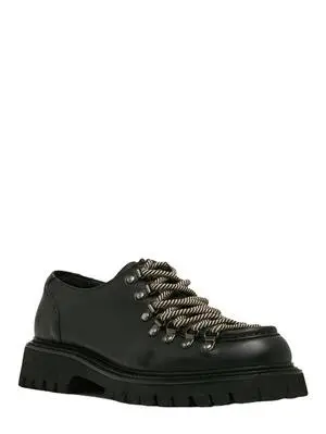 Steve Madden Campello Leather Moc Toe Oxford - Black Leather