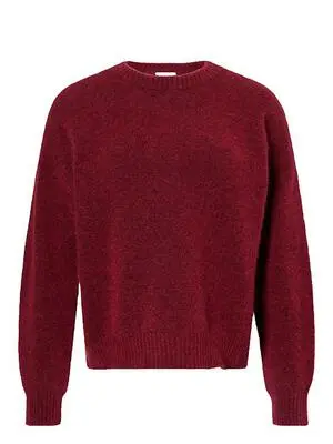 Max Mara Long Sleeve Round Neck Alpaca-blend Jumper - Bordeaux