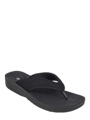 AEROTHOTIC AEROTHOTIC Supportive Flip Flops With Cushioned Footbed Black