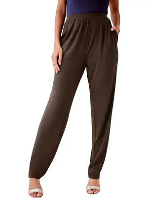 Roaman's Ultrasmooth® Fabric Straight Leg Pant - Chocolate