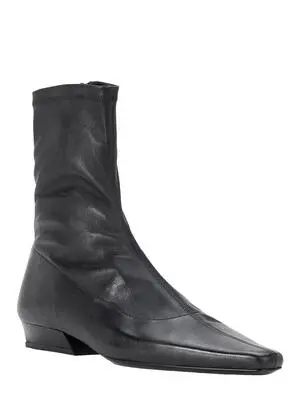 Staud Wally Sock Bootie With Square Toe And Flat Heel - Black