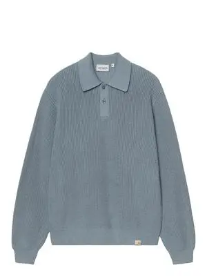 Carhartt Work In Progress Long-sleeve Miles Polo 'shady - Blue