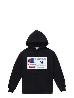 Supreme Supreme X Champion Label Hooded Sweatshirt Black