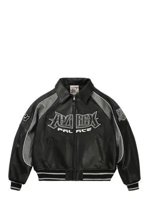 PALACE X Avirex Leather Bomber Jacket - Black
