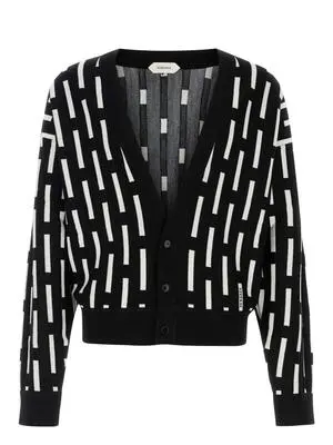 Versace Geometric Print Virgin Wool Cardigan - Printed