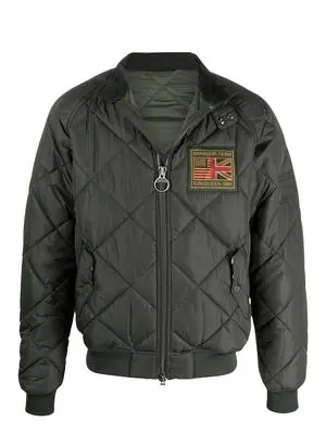 BARBOUR INTERNATIONAL High Neck Quilted Jacket With Logo Patch - Green