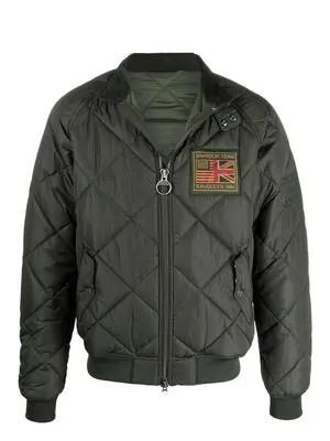BARBOUR INTERNATIONAL High Neck Quilted Jacket With Logo Patch - Green