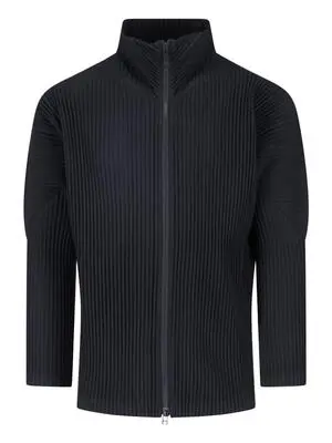 ISSEY MIYAKE HOMME PLISSÉ ISSEY MIYAKE Textured Pleated Zip-Up Sweater