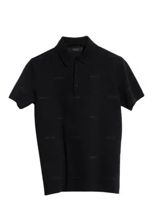 GUCCI Gucci Wool-Silk Jacquard Polo Shirt With Button Closure