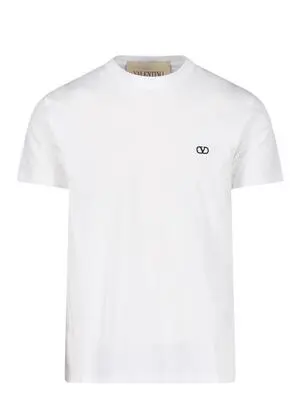 Valentino Garavani Logo-embroidered Cotton T-shirt - White