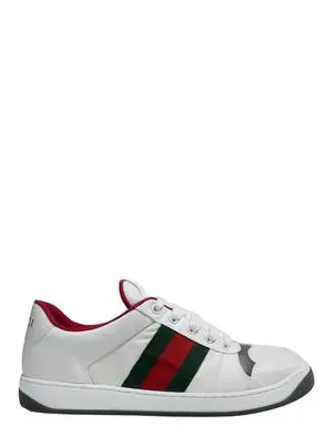 Gucci GUCCI Double G Web Lace-Up Sneakers Bianco