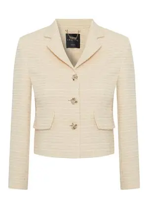 EXQUISE Ecru Textured Blazer - Beige