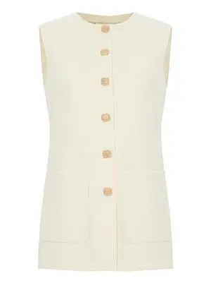EXQUISE Exquise Anisa Buttoned Vest Beige