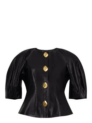 Cara Cara Cara Cara New York Fletcher Short Sleeve Sculpted Sleeve Top Black