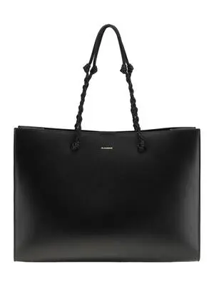 JIL SANDER Tangle Leather Tote Bag - Black