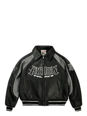 PALACE X Avirex Leather Bomber Jacket - Black