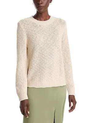 Tommy Bahama Cotton Basket Stitch Pullover Sweater - Cameo