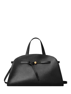 Tory Burch Romy Bauletto Leather Satchel - Black