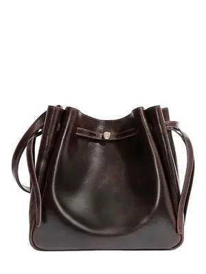Tory Burch Romy Distressed Leather Shoulder Bag - Chocolate