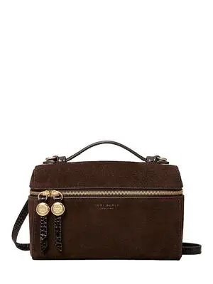Tory Burch Romy Suede Slim Top Handle Bag - Dark Cocoa