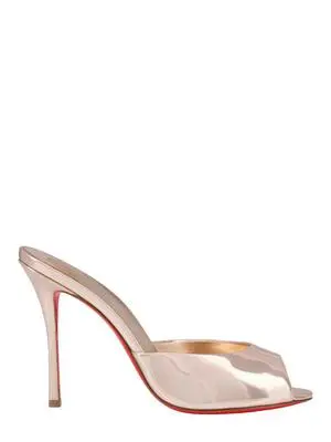 CHRISTIAN LOUBOUTIN Me Dolly Mules In Laminated Leather - Gold