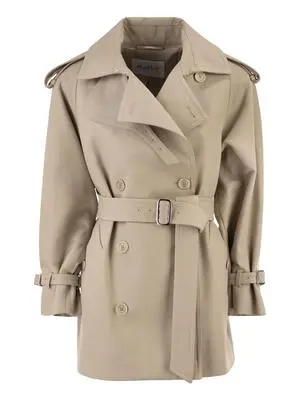 Max Mara Short Cotton Trench Coat - Cream