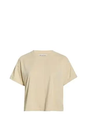 CITY BLUES CITY BLUES Brie Boxy Cropped Crewneck Sweatshirt Parchment