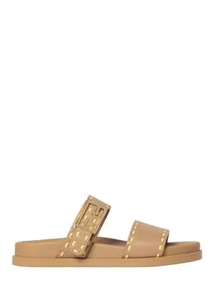 FENDI Fendi Flat Slides With FF Baguette Buckle