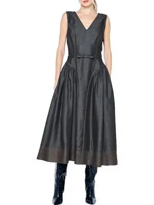 CIEBON Bruni Sleeveless Fit & Flare Dress - Black
