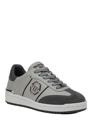 Philipp Plein Retro Hustle Bicolor Low Top Sneakers - Grey