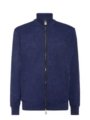BILLIONAIRE Jacquard Tracksuit Jacket - Navy