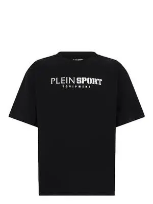 PLEIN SPORT Round Neck T-shirt Reflective Scratch - Black