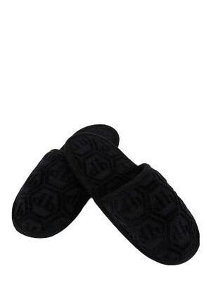Philipp Plein Hexagon Flat Slippers - Black