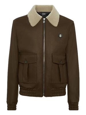 BILLIONAIRE Shearling Wool Jacket - Brown