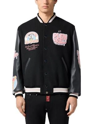 Philipp Plein Ice Cream Monsters Varsity Jacket - Black