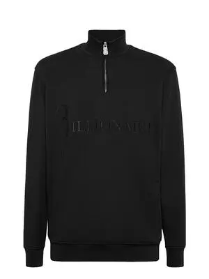 BILLIONAIRE Cotton Fleece Half-zip Track Jacket With Embroidered Logo - Black