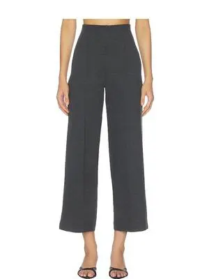 RIPLEY RADER Ponte Knit Cropped Straight Leg Pant - Charcoal