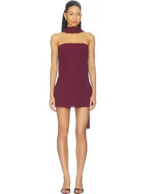 Superdown Jayleen Mini Dress With Detachable Scarf - Plum